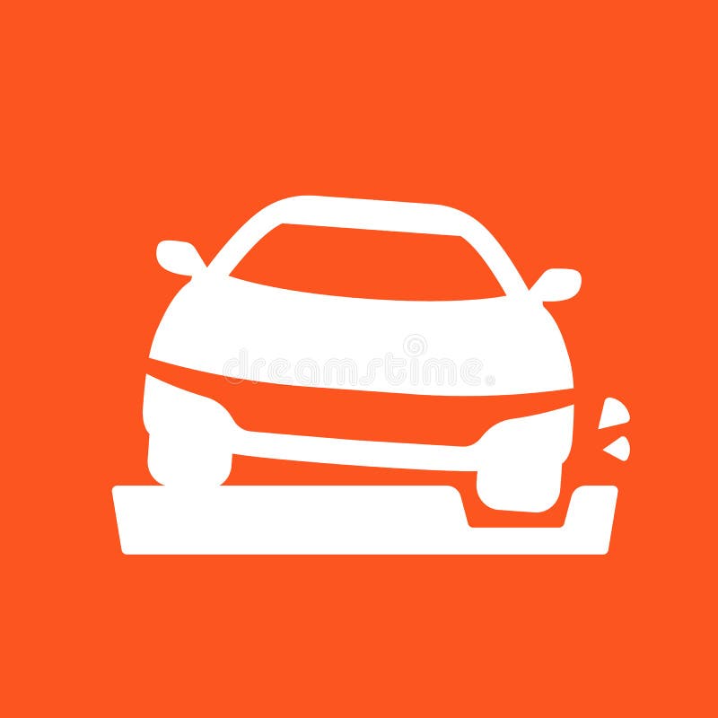 Pothole Icon with a Car and Road, Vector Stock Vector - Illustration of ...