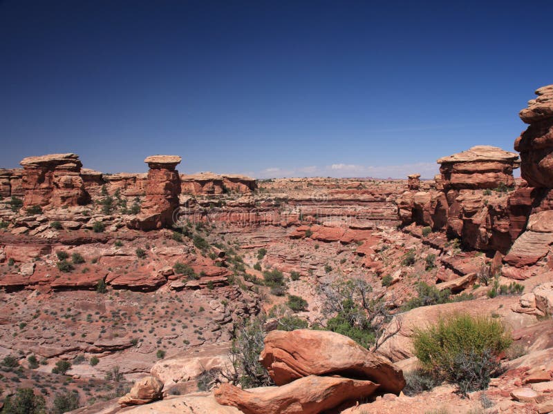 Pothole Point in Canyonlands Stock Image - Image of rock, wilderness ...