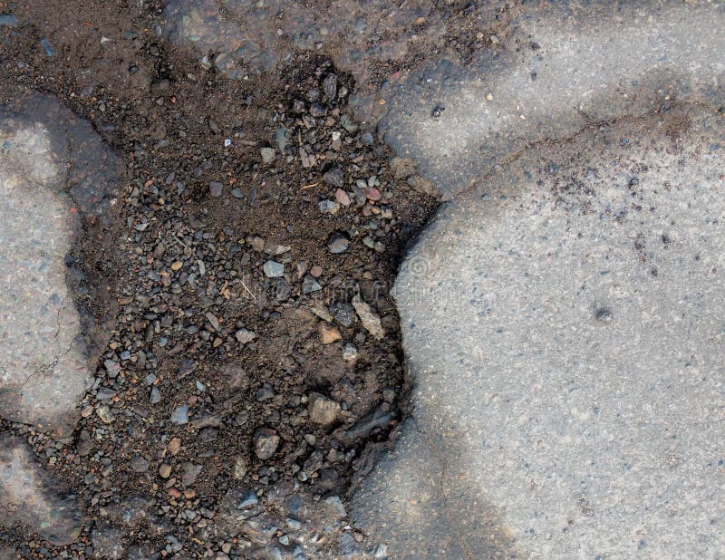 Pothole on a Poorly Maintained Road Stock Photo - Image of hole ...