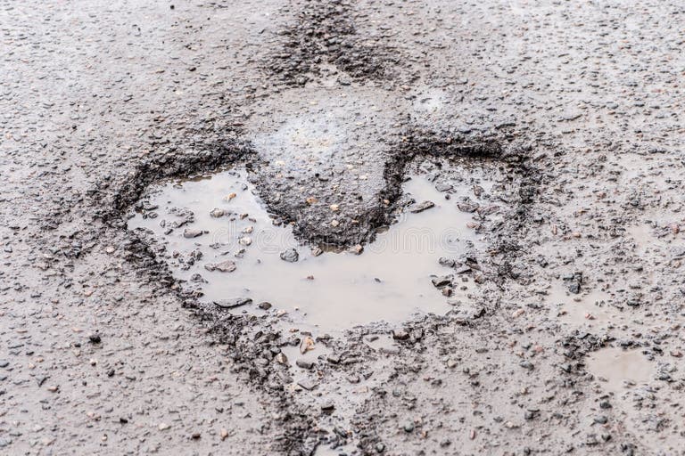 The pothole in the road stock photo. Image of repair - 89004900