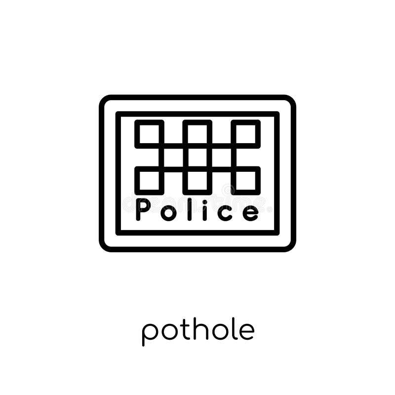 Pothole Sign Icon. Trendy Modern Flat Linear Vector Pothole Sign Stock ...