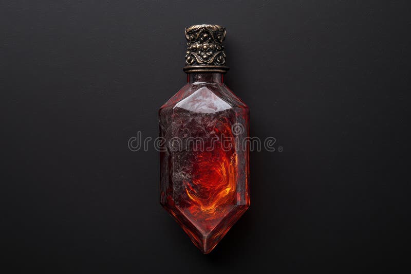 A Potion Bottle with a Glowing Red Liquid. Stock Illustration - Illustration of studio, ornate ...