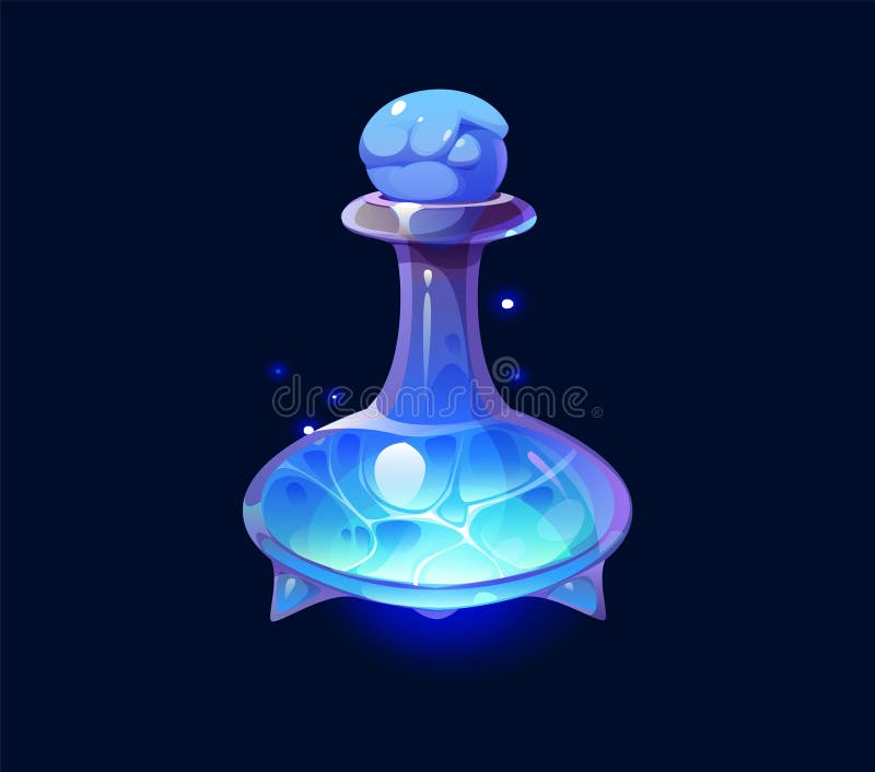 Potion Bottle with Ice and Frost, Magic Elixir Stock Vector ...