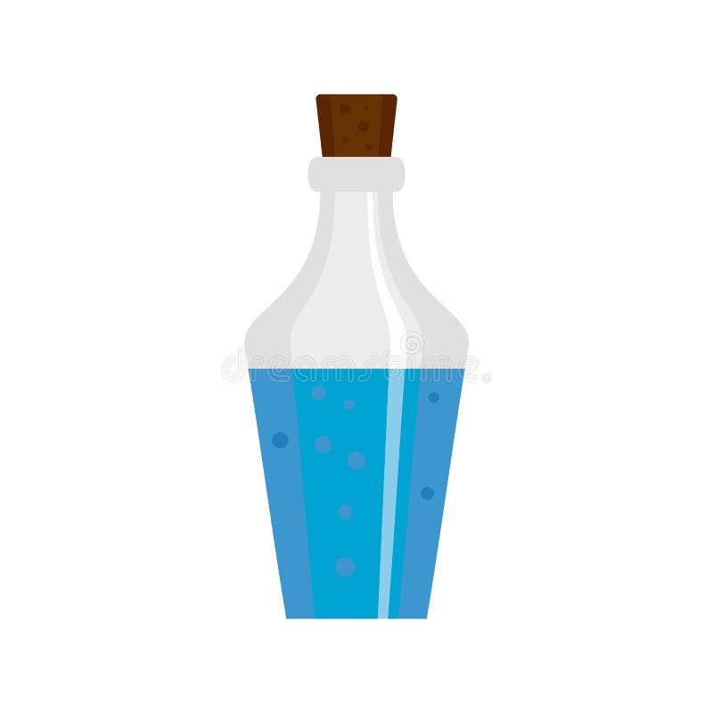 Potion Bottle Icon, Flat Style Stock Illustration - Illustration of ...
