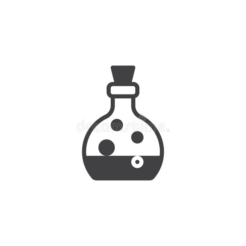 Potion bottle vector icon stock vector. Illustration of icon - 115557891