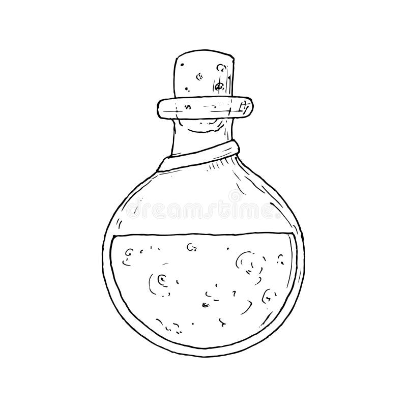 Potion Bottle. Vector Illustration. Isolated Object on White Stock ...