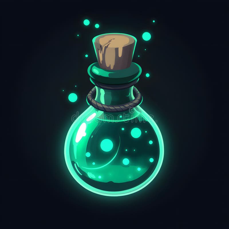 Potion Cartoon Bottle of Elixir. Magic Herbal Liquid Stock Illustration ...