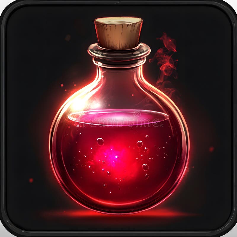 Potion Cartoon Bottle of Elixir. Magic Herbal Liquid Stock Illustration ...