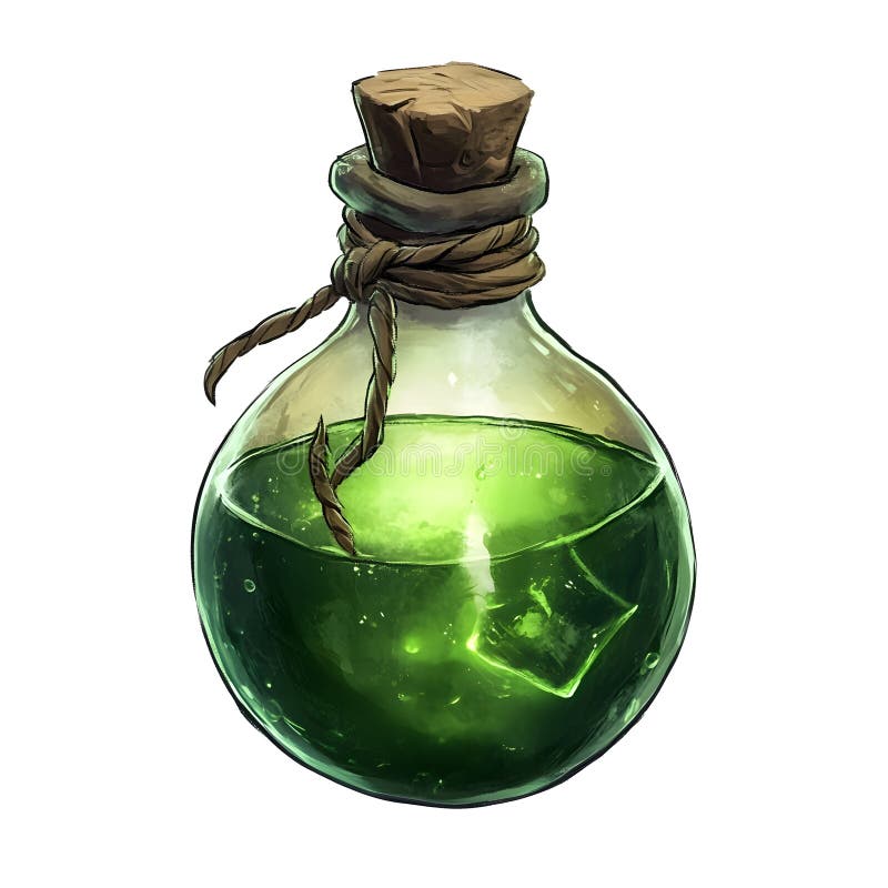 Potion Cartoon Bottle of Elixir. Magic Herbal Liquid Stock Illustration ...