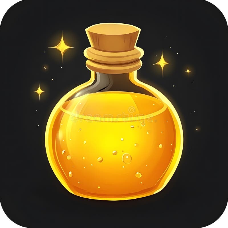 Potion Cartoon Bottle of Elixir. Magic Herbal Liquid Stock Illustration ...