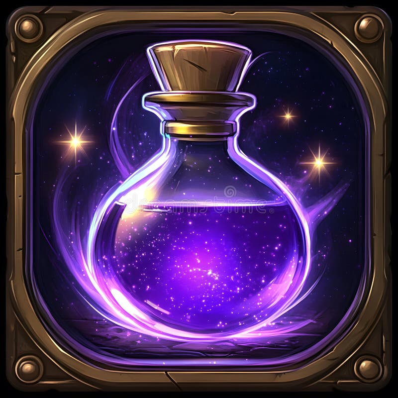 Potion Cartoon Bottle of Elixir. Magic Herbal Liquid Stock Illustration ...