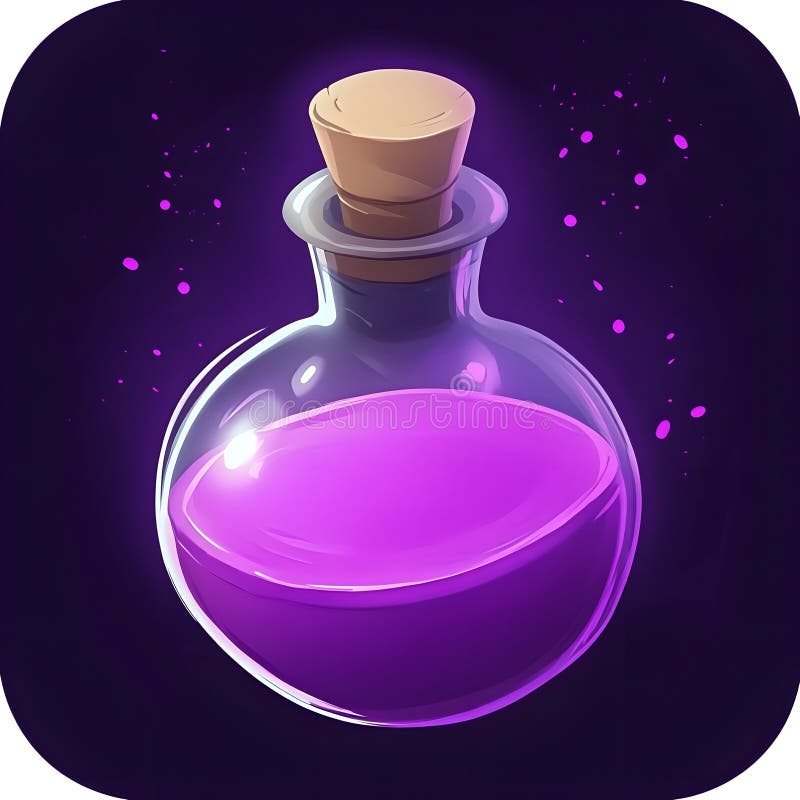 Potion Cartoon Bottle of Elixir. Magic Herbal Liquid Stock Illustration ...