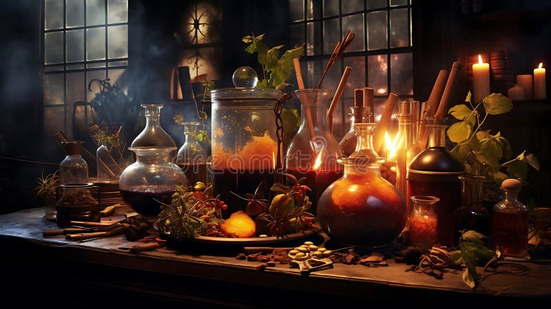Potion-making Class Cauldrons Bubbling, Spell Books Open, Aspiring ...