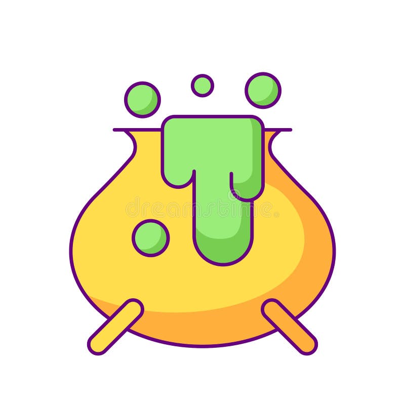 Potion Pot, Vector Color Icon Stock Vector - Illustration of line ...