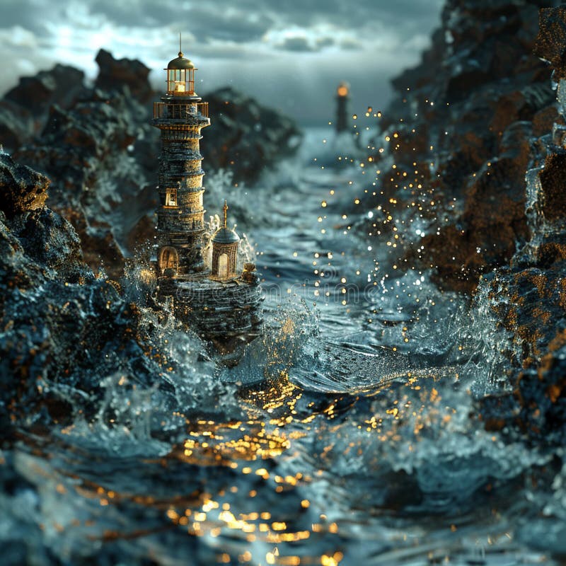 The Potion and Sea Water Forming a Construct, Close Up, Theme of ...