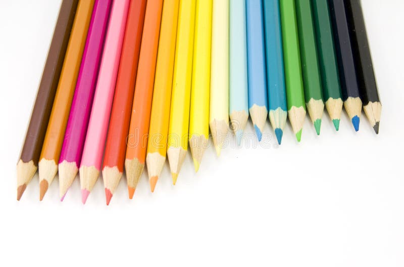 Kleurpotloden Op De Tekening Van De Kleur Stock Afbeelding - Image of ...