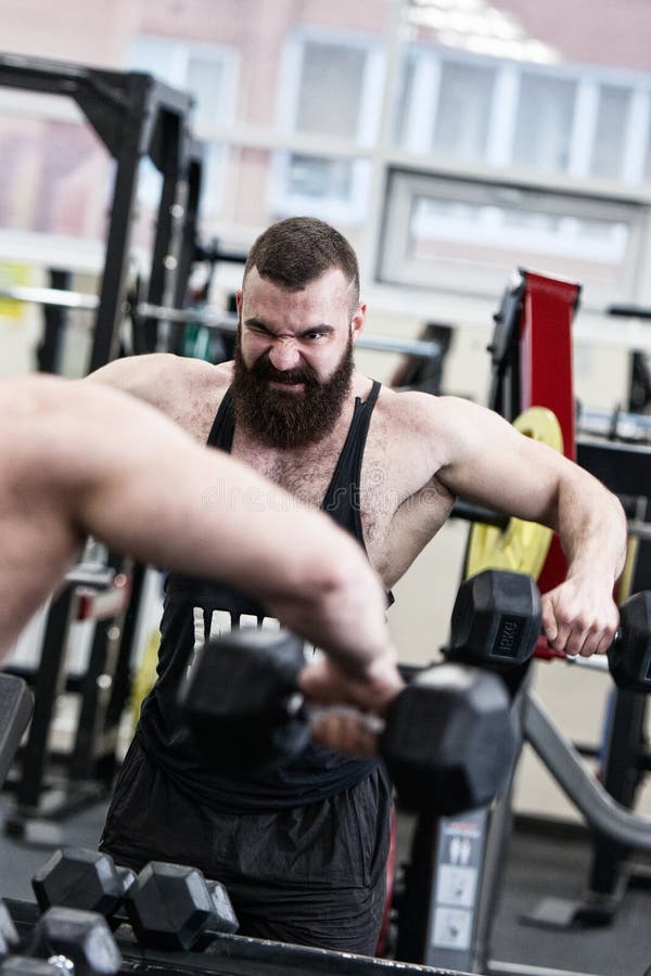 Poto Bodybuilder Working Out in a Gym Stock Image - Image of club ...