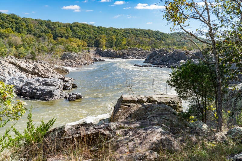 Potomac River Along Great Falls, Virginia Stock Image - Image of gorge ...