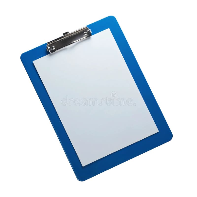 Blue Clipboard with White Paper Isolated on Transparent Background ...