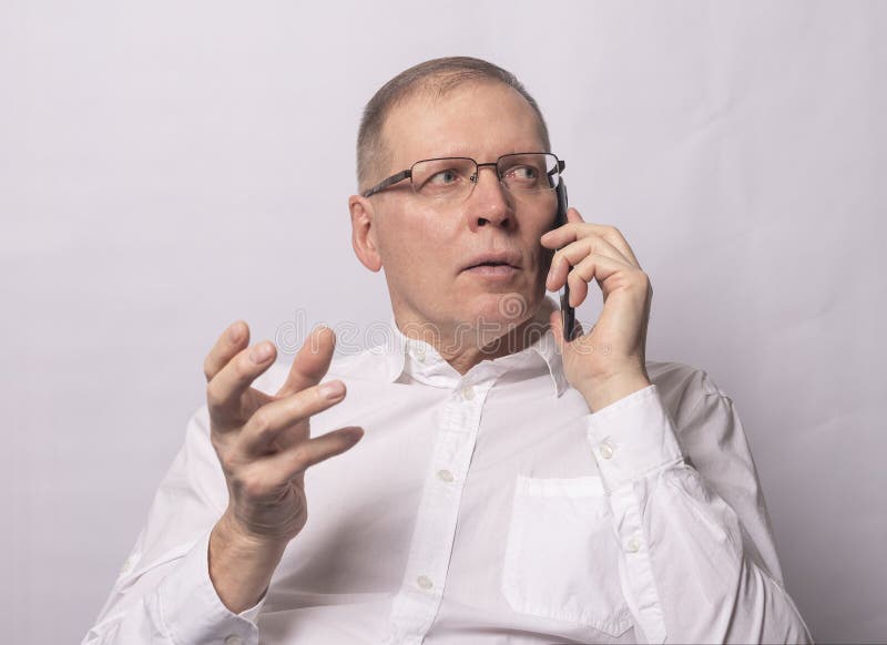 Calm Man Explaining His Loving Wife the Details of His Working Process ...