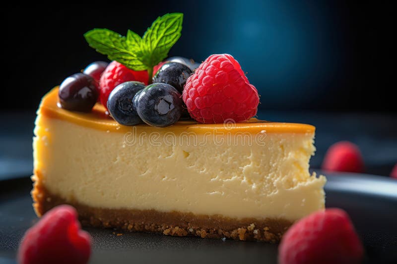 Potrait of Delicious Cheescake on the Table Stock Illustration ...