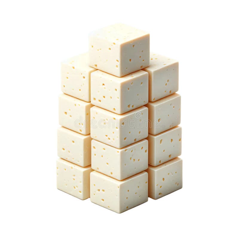 Stack of Tofu Cubes Isolated on Transparent Background Stock ...