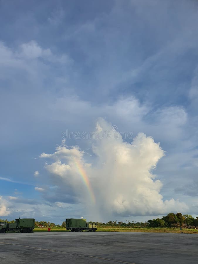 Potrait View a Little Rainbow after Sort Rainy Stock Image - Image of ...