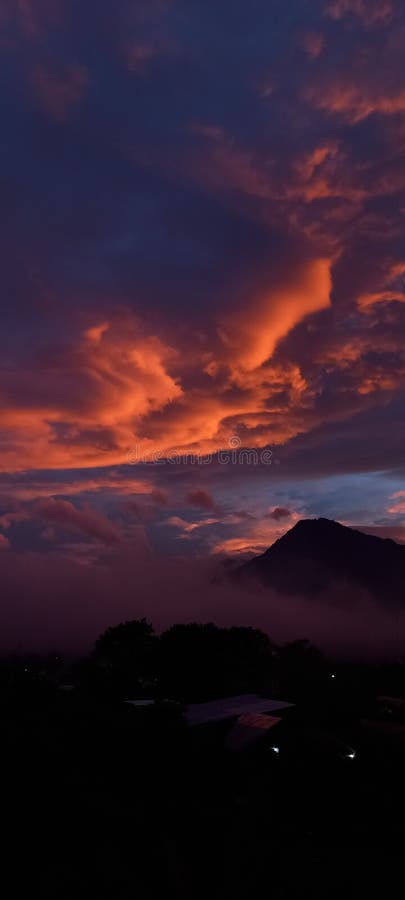 Potrait View with Mountain Background and Beautiful Sky Stock Photo ...