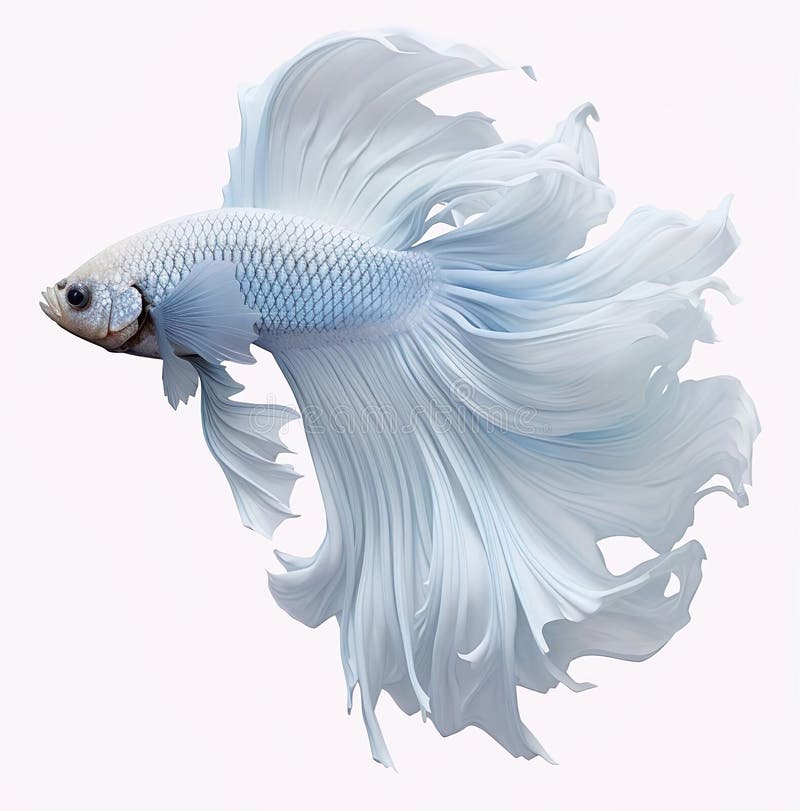 Potrait of White Ornamental Fish Isolated on White Stock Illustration ...