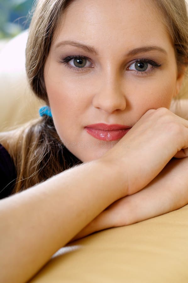 Portrait of woman stock image. Image of happy, room, tranquility - 29800495