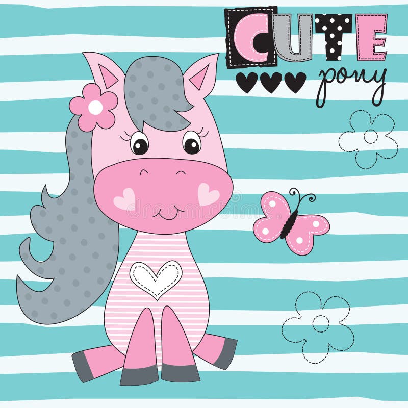 Potro Con El Ejemplo Del Vector De La Mariposa Ilustración del Vector ...