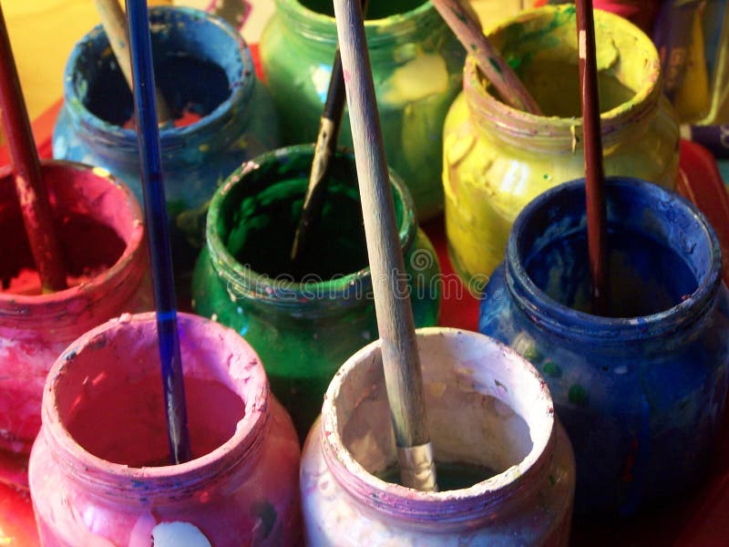 Pots of color stock illustration. Illustration of painting - 8942176