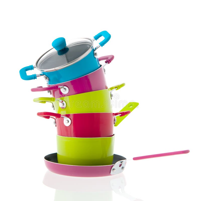 Red cooking pots stock image. Image of equipment, objects - 9868645