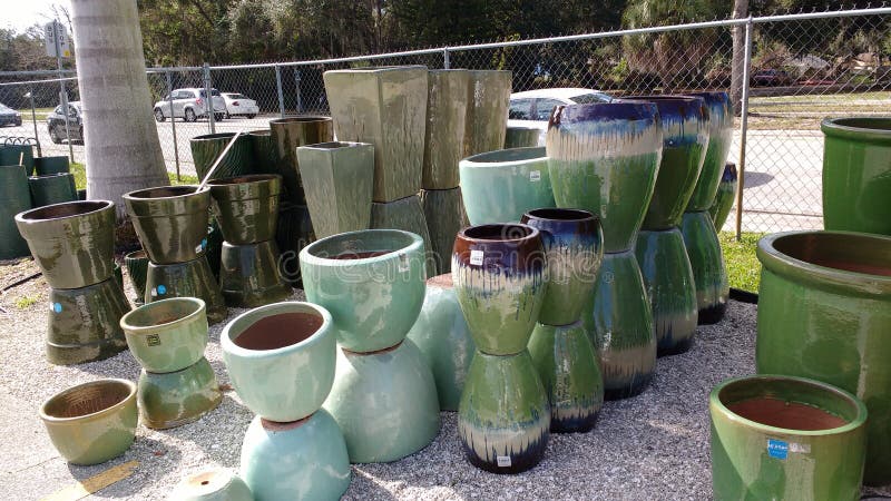 Pots galore. stock image. Image of gardening, shapes - 85629631