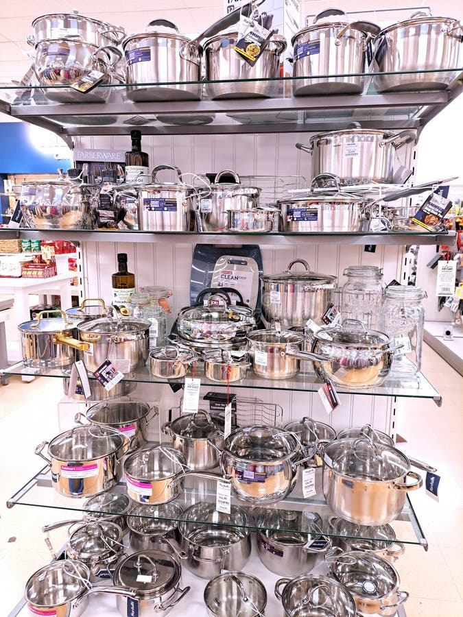 Pots and Kitchenware on the Counter in the Store in Assortment ...