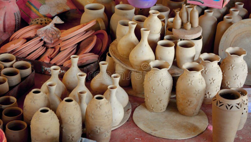 Pots from pottery farm stock image. Image of close, class - 94871195