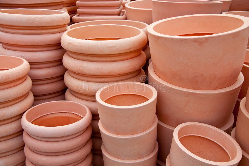 Pottery pots and vases stock image. Image of pottery, clay - 4443653