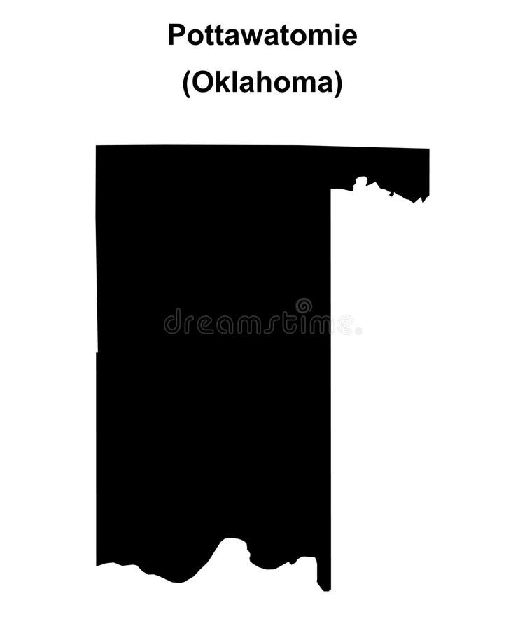Pottawatomie outline map stock vector. Illustration of territory ...