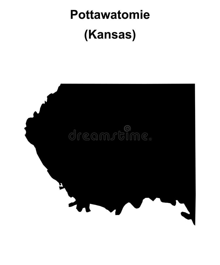 Pottawatomie outline map stock vector. Illustration of pottawatomie ...
