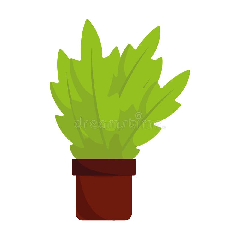 Potted green plant. Vector stock illustration. Illustration of symbol ...