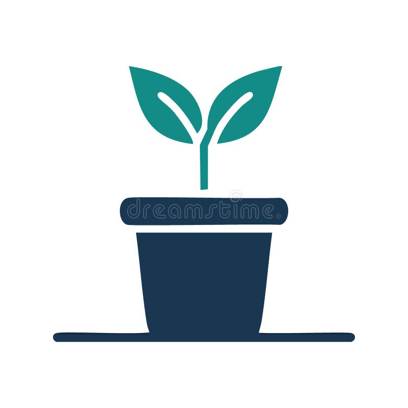 Potted Plant Growth. Simple Icon of a Potted Plant, Symbolizing Growth ...