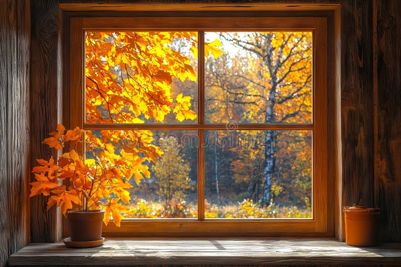 A Potted Plant Sitting on a Window Sill in Front of a Window Stock ...