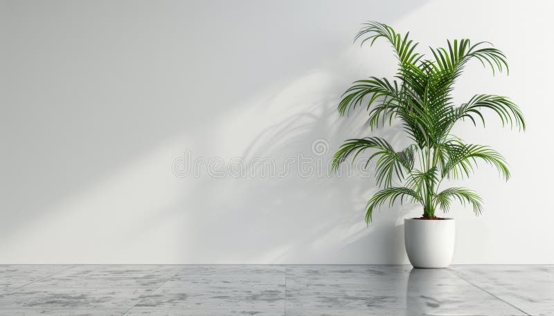 Potted Plant on White Table Stock Photo - Image of modern, tabletop ...