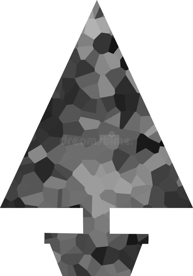 Potted Silver Crystal Christmas Tree Stock Illustration - Illustration ...