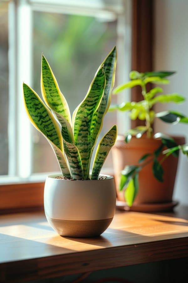 A Potted Snake Plant Sits on a Window Sill, Providing Greenery To the ...