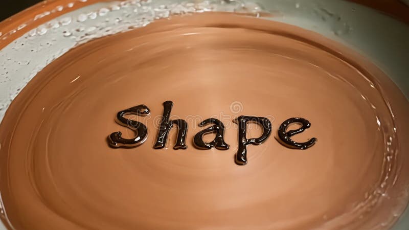 Potter Centering Liquid Clay on Pottery Wheel Forming Word Shape Stock ...