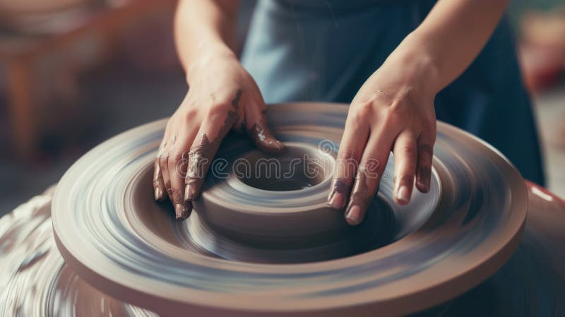Potter Hands Skillfully Molding Clay, Delicate Art of Pottery, Fingers ...