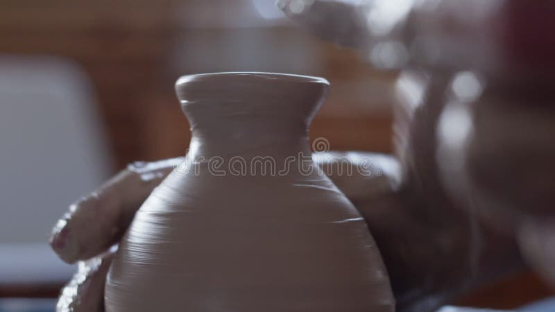 Potter Makes the Clay Product with Pottery Modeling Tools on the Potter ...