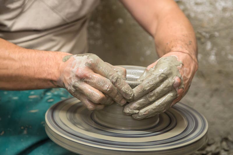 A Potter Makes a Vase Out of Clay Stock Image - Image of clay, skill ...