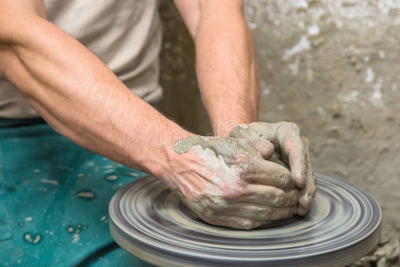 A Potter Makes a Vase Out of Clay Stock Image - Image of artisan ...